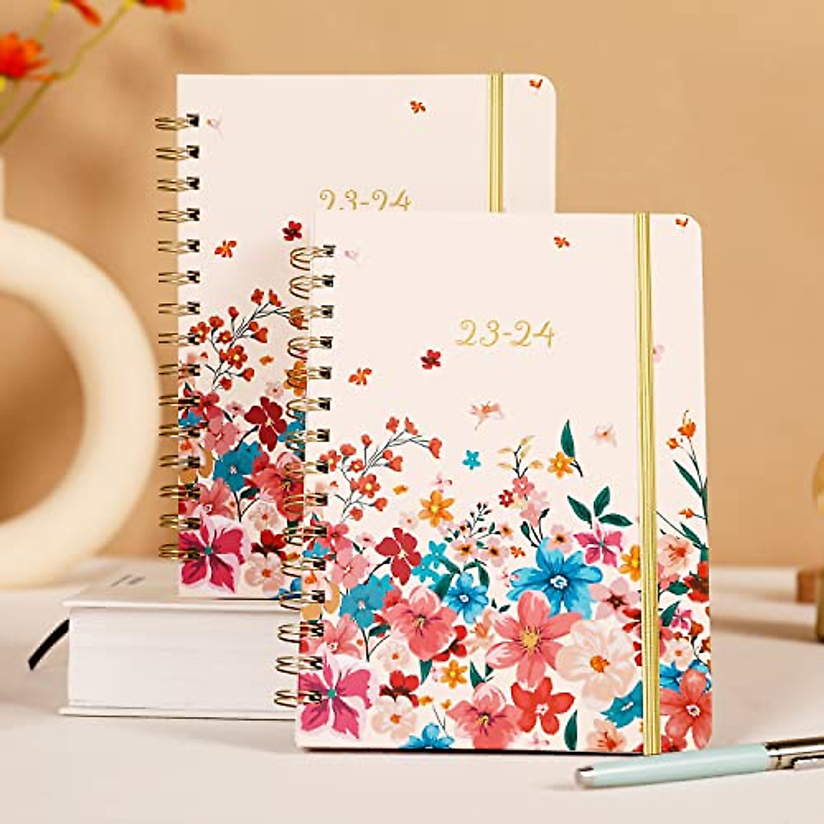 Planner 2023-2024 - 2023-2024 Planner, July 2023 - June 2024, Weekly & Monthly Planner 2023-2024 with Monthly Tabs, 6.4" x 8.5", Inner Pocket, Thick Paper, Colorful Flower