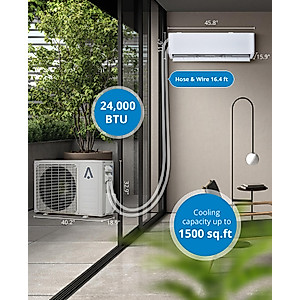 ACONEE 24,000 BTU AC/Heating 23 SEER, 208/230V, System Inverter Cools Rooms 1500 Sq.Ft, Wall Mount Ductless C Split Air Conditioner, White