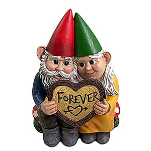 Forever Gnome Old Couple Small Indoor Outdoor Garden Figurine, 6 Inch
