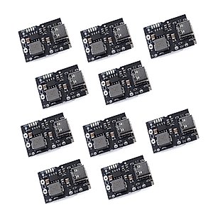 Teyleten Robot Type-C USB 5V 2A Boost Converter Step-Up Power Module Lithium Battery Charging Protection Board LED Display USB for DIY Charger (10PCS)