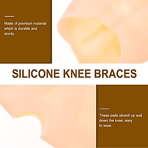 1 Pair Silicone Knee Pads Waterproof Knee Brace for Water Sports Knee Pads Waterproof Knee Restraint for Meniscus Tear Knee Injury Skin Color