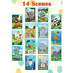 450PCS Stickers/Coloring Book for Kids 2-4, Make A Face Reusable Sticker Book for Toddlers Including 14 Coloring Pages 14 Scenes Airplane Activities for Kids Ages 4-8, Travel Road Trip Must Have