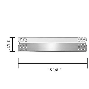 Kalomo 15 1/8 x 3 1/4”Grill Heat Plates Parts for Master Forge 1010048 Models, Heat Shield Burner Cover Flame Tamer, Stainless Steel Gas Grill Heat Tent BBQ Gas Replacement Parts, Set of 4