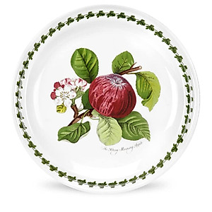 Portmeirion Pomona Collection | Set of 6 | Ceramic Dinnerware Dish Set | Microwave and Dishwasher Safe | Assorted Fruit Motifs | Made in England (Salad Plates)