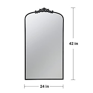 A&B Home Arched Vertical Mirror-Wall Mirror with Metal Black Frame,24"x42" Large Arch Mirror for Bathroom Bedroom Living Room