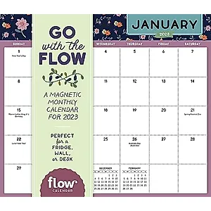 Go with the Flow: A Magnetic Monthly Wall Calendar 2023: Perfect for a Fridge, Wall, or Desk
