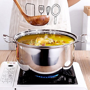 Ciieeo Stainless Steel Stockpot with Glass Lid Multipurpose Stock Pot Heavy Duty Soup Pasta Canning Pot Boiling Stew Induction Pot Nonstick Cooking Pot Sauce Pot 16cm
