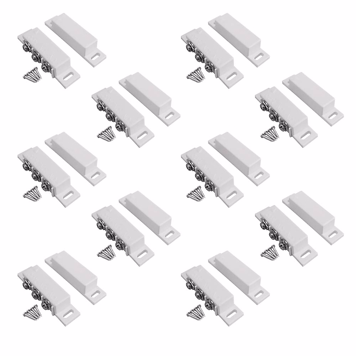 10 Sets Pack of NO&NC Magnetic Door Contacts Alarm Reed Switch Sensor