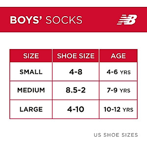 New Balance Boys' Quarter Socks - 16 Pack Soft Cushioned Performance Ankle Socks for Boys - Breathable Boy's Sports Socks, Size Large, Blue Assorted