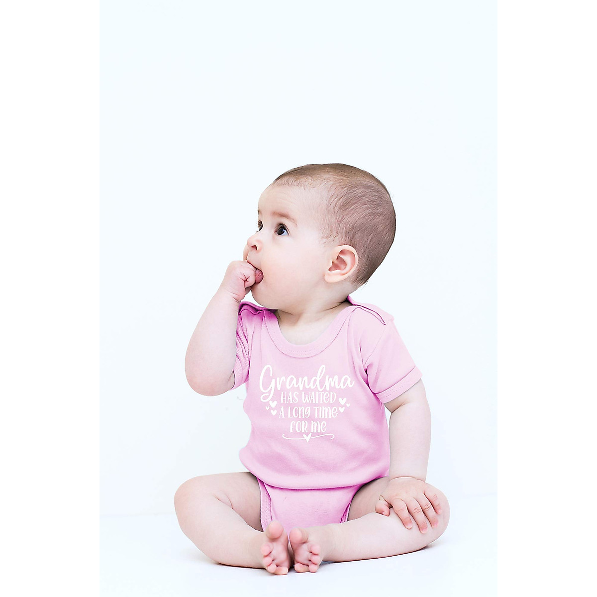 CBTwear Grandma Has Waited a Long Time Baby Bodysuit Funny Infant Outfit Adorable Romper Clothing (Newborn, Pink)