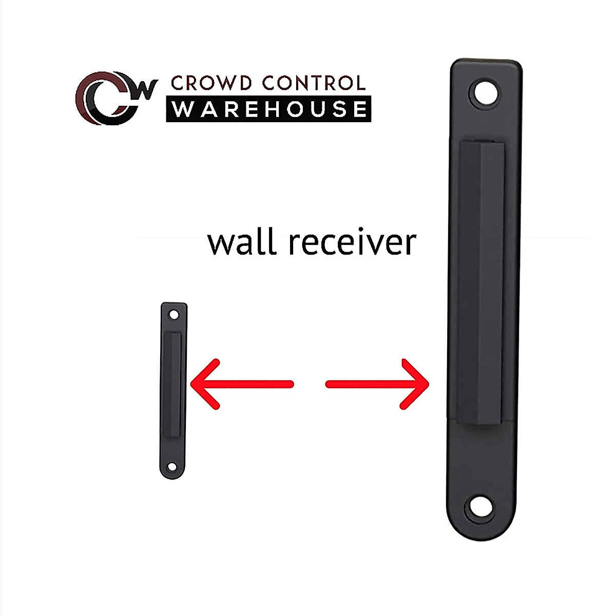 Crowd Control Warehouse - CCW Series WMB-120 Fixed Wall Mount Retractable Belt Barrier - 11 Foot, Black Belt with Black Steel Case