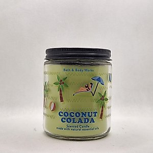 Bath & Body Works, White Barn 1-Wick Candle w/Essential Oils - 7 oz - 2022 Summer Scents! (Coconut Colada)