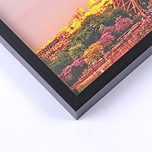 upsimples 5x7 Picture Frame Set of 3, Made of High Definition Glass for 5x7 Black Frames, Wall and Tabletop Display Thin Border Photo Frame for Home Décor