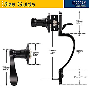 home improvement direct Camelot Trim Lower Half Handleset, Flat Black Entry Door Handle with Accent Wave Door Lever for Electronic Keypad with Drop Interior Left Handed Lever
