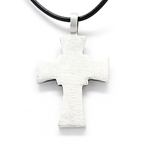 Trilogy Jewelry Pewter Celtic Cross with Irish Knot Design Pendant, Black Necklace Cord with Clasp