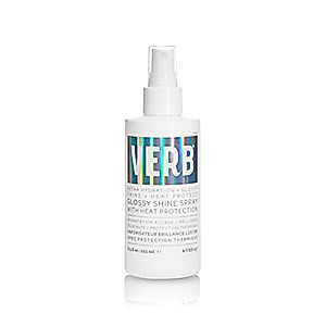 Verb Glossy Shine Spray with Heat Protection - Vegan Paraben Free Moisturizing Hair Spray without Harmful Sulfates for All Hair Types - Adds High Shine and Primes for Styling, 6.5 fl oz