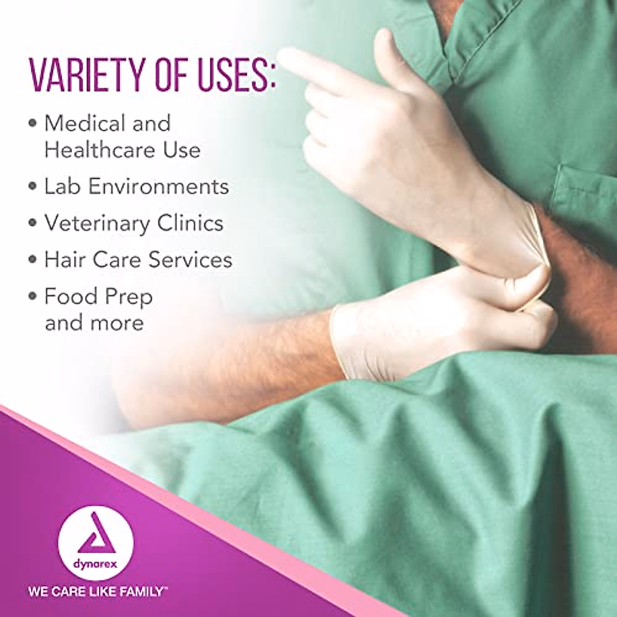 Dynarex Sterile Latex Surgical Gloves, Size 8 & Powder-Free, Offers Superior Protection & Comfort for Sensitive Hands, Beaded Cuffs, Bisque, 1 Box of 50 Pairs of Dynarex Sterile Latex Surgical Gloves