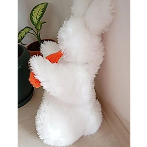 Lukche Eyelash Fun Fur Yarn Premium 100% Polyester 164 Yds (150 Mt), 3.53 Oz (100 Gr) Colorful Crochet Yarn Dıy Hand Knitting. (Optical White, 1 Skein)