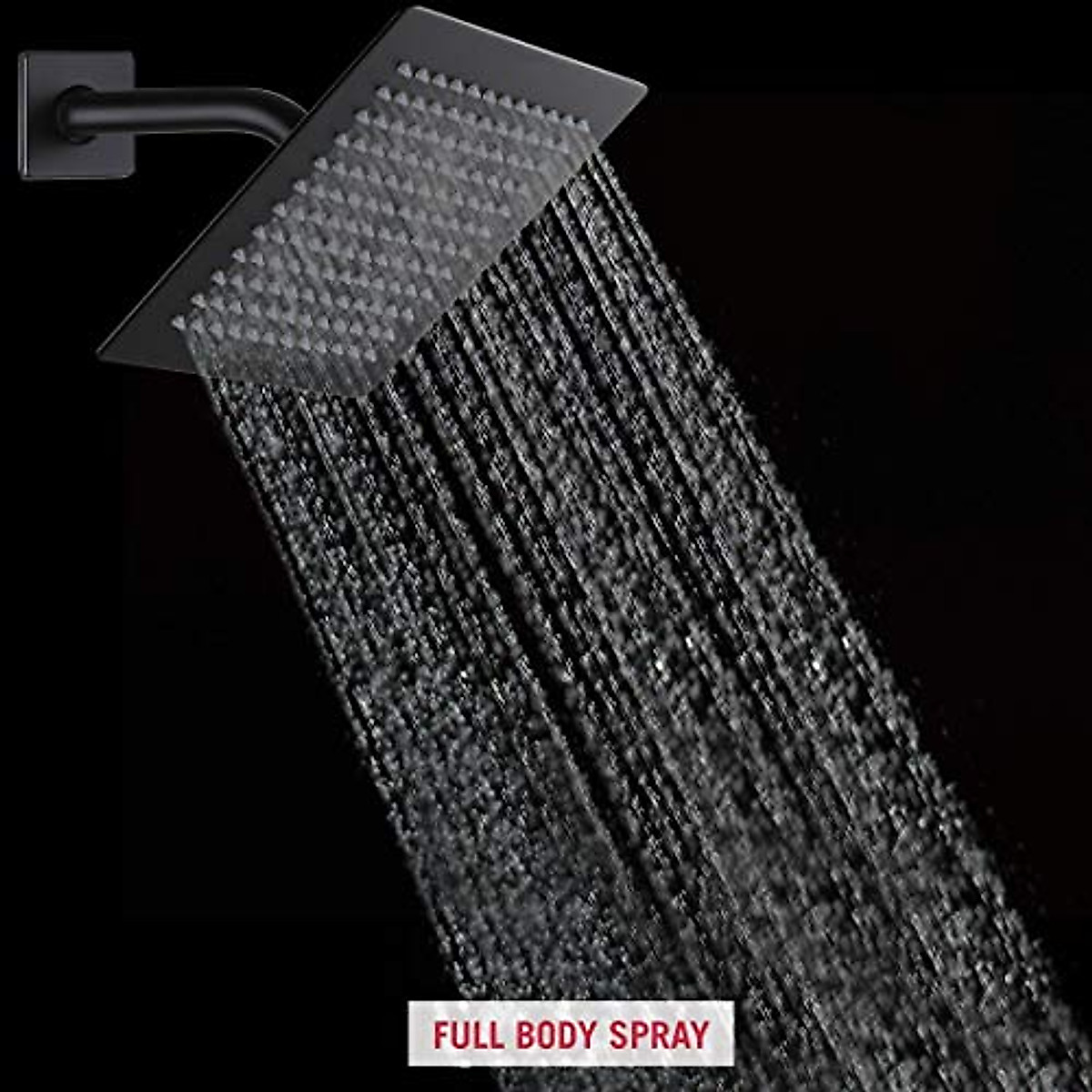 POP SANITARYWARE Black Tub and Shower Faucet Set Bathroom Luxury Rain Mixer 8 Inch Shower Head System with Tub Spout Single Handle Tub and Shower Trim Kit with Valve