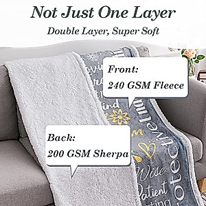 Mami Home Mom Blanket Gift with Thick Double Layered Fleece and Sherpa Blanket Fabric | Wonderful Blankets for Mom | Wholesome I Love You Mom Gifts from Daughters and Sons with Free Canvas Bag | 50x60