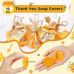 Otuuz 48 Pcs Baby Shower Bee Party Favors Honeycomb Soap Honeycomb Bee Soap with Honeycomb Stick Handmade Soap Favors Gifts for Guest Gender Reveal Party Baby Shower Decorations (Yellow)