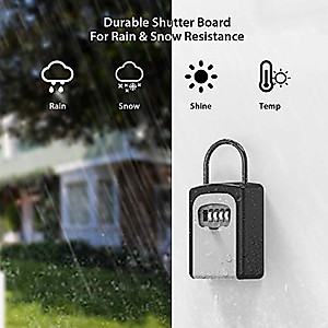 Key Lock Box, Combination Lockbox with Code for House Key Storage, Combo Door Locker