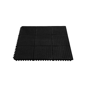 IncStores 5/8 Inch Thick Evolution Rubber Interlocking Floor Tiles | Flexible Rubber Floor Tiles for a Stronger and Safer Basement, Home Gym, Shed, or Trailer | Diamond Plate, 5 Pack