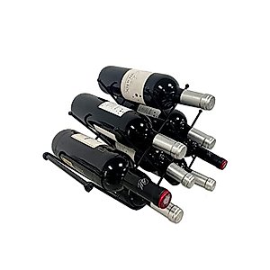 Zartooldeco 8 Bottles Capacity Freestanding Wine Rack- Countertop Wine Holder Stand Small Freestanding Wine Bottle Organizer Holder Tabletop Wine Rack, WR1