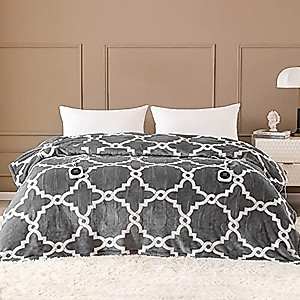 VENTIMI Electric Blanket Queen Size 84"x90", Heated Blanket with Dual Controllers, 10 Heating Levels & 1-12 Hours Auto Off Fast Heating Blanket, ETL Certificated, Grey