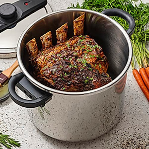 Zavor EZLock Stove Top Pressure Cooker 12 Quart - Canning Ready, Stainless Steel, Multi Pressure Levels, Easy Locking, Induction Ready, 4 Jar Canning Capacity, Digital Cookbook & Steamer Basket