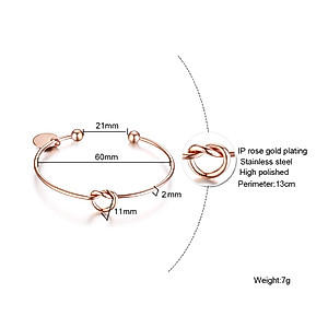 VNOX Set of 4 Custom Engraving Party Friendship Bridesmaid Wedding Gift Jewelry Love Knot Bangle Bracelet Cuff Stretch Bracelet for Bridesmaid Proposal