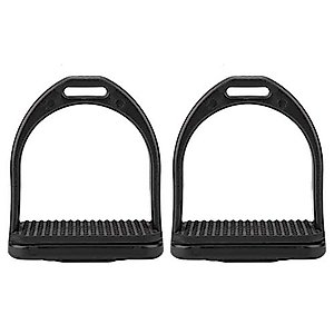 Maxmartt 1 Pair Black High Strength Horse Stirrup Durable Quality Plastic Riding Stirrups (S)