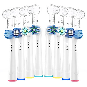 Replacement Electronic Toothbrush Heads, 8 Count Professional Precision Clean Brush Refills Compatible with 7000/Pro 1000/9600/ 5000/3000/8000