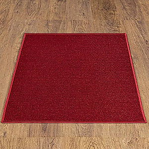 Ottomanson Ottohome Collection Non-Slip Rubberback Modern Solid Design 2x3 Indoor Area Rug/Entryway Mat, 2'3" x 3', Red