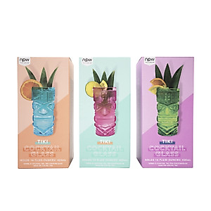 NPW-USA Happy Hour Tiki Cocktail Glass, Blue Medium