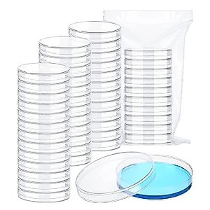 BIPEE Polystyrene Petri Dish 60 x 15mm, Sterile, Pack of 10,Plastic Petri Dishes with Lids ， Mold Testing kit，Mycology Supplies agar Plates- Perfect for Cell Culture and Microbiology Experiments