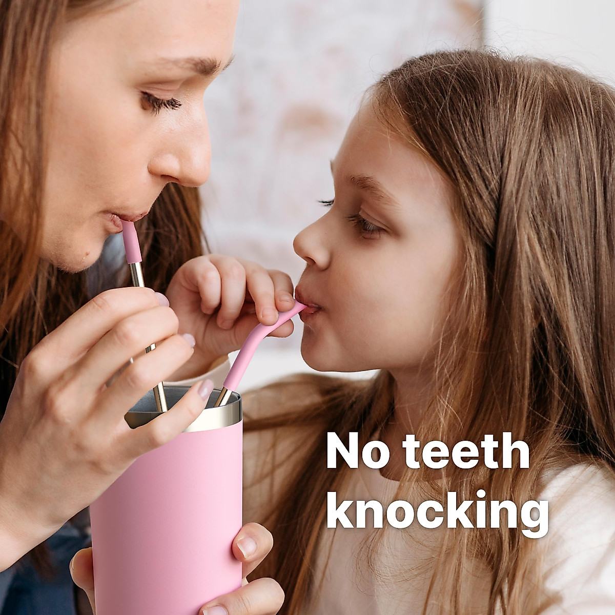 Mollcity Kids Cup with Lids and Straws-12 oz Stainless Steel Double Wall Vacuum Insulated Skinny Tumbler for Girls, Leak Proof and BPA Free (Canyon Red-Sky Blue)