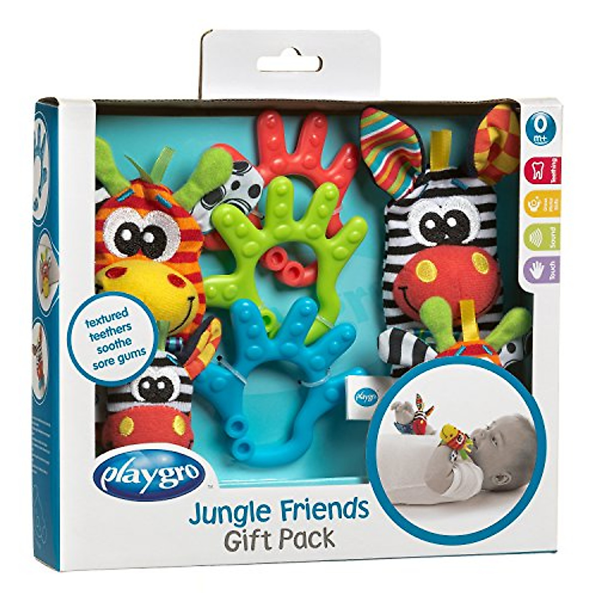 Playgro Baby Toy Jungle Friends Gift Pack 0182436107 for baby infant toddler children is Encouraging Imagination with STEM/STEAM for a bright future - Great Start for A World of Learning