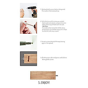 hecef 6 Inch (15 cm) Magnetic Knife Strip, Acacia Wood Knife Holder for Storing All Kinds of Metal Items, Brown