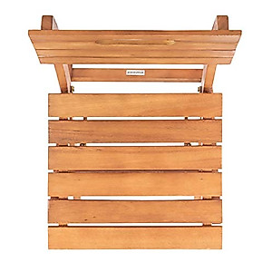 Safavieh PAT7057A-SET2 Outdoor Collection Blison Natural Brown Folding (Set of 2) Patio Chair