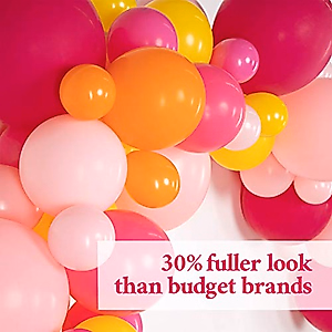 Lunar Bliss 16 ft Balloon Arch & Garland Kit | 100 Balloons, Pink, Fuchsia, Yellow | Birthday Party Decorations, Baby Shower (Pink Citrus)