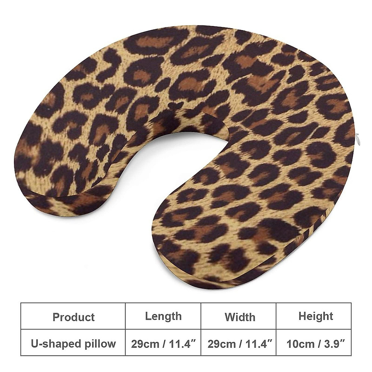 SWEET TANG Memory Foam Travel Neck Pillow U Shaped Pillow Portable Pillows Machine Washable for Travel, Watching Movies, Nap, Office, Driving (Cool Cheetah Leopard Print)