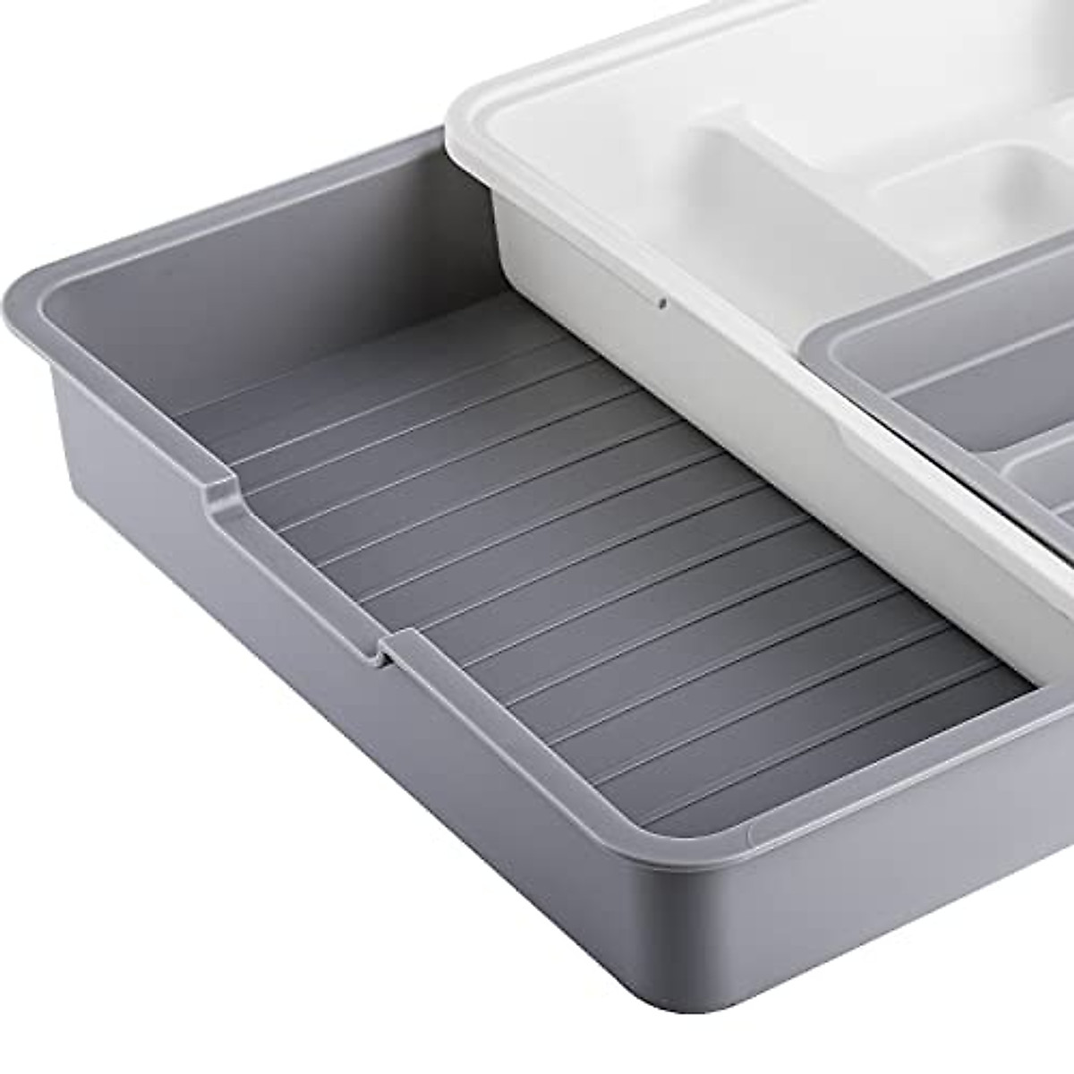 Suwimut 2 Pack Expandable Drawer Organizer, Flatware Drawer Tray Silverware Organizer Utensil Holder Cutlery Tray with Drawer Dividers for Kitchen Utensils and Flatware, Office, Bathroom