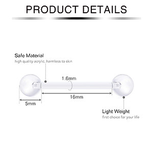 AVYRING 14G Nipple Rings Straight Barbells Surgical Steel Nipplerings Piercing Jewelry for Women 12/14/16/18mm 20pcs