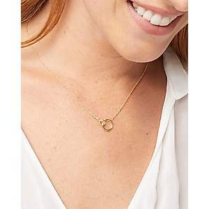 gorjana Women's Wilshire Charm Adjustable Necklace, 18k Gold Plated, Interlocking Circle Pendant