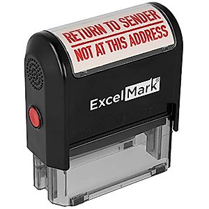 ExcelMark A2359 Self-Inking Rubber Stamp - Return to Sender Not at This Address
