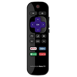 Genuine Insignia NS-RCRMX-18 Roku TV Remote Control fit All Insignia Roku TVs. NO Pairing!! not for Insignia Regular TV, not for Roku Stick and Roku Player.