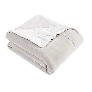 Eddie Bauer Ultra-Plush Collection Throw Blanket-Reversible Sherpa Fleece Cover, Soft & Cozy, Perfect for Bed or Couch, Oyster