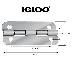 Igloo Cooler Heavy Duty Stainless Steel Hinges for Ice Chests (Set of 3)