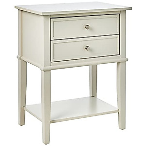 Ameriwood Home Franklin 2 Drawers, Soft White Accent Table
